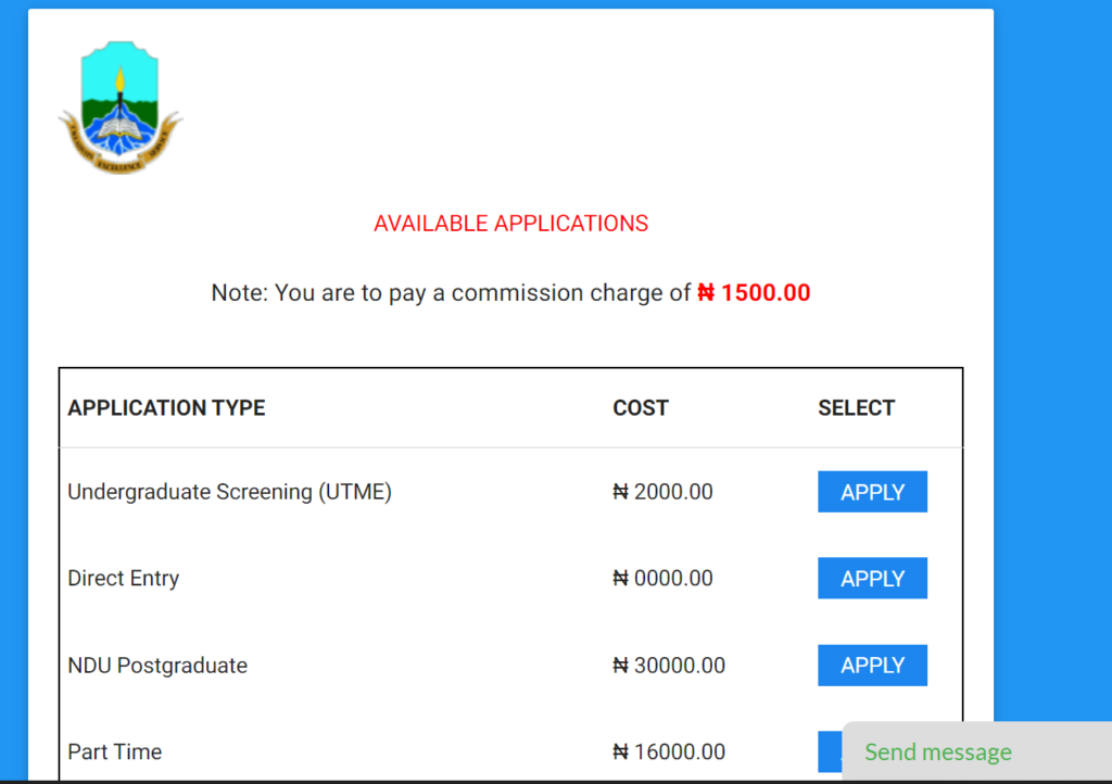 NDU Post UTME Form for 2022/2023 is Out | Apply Now